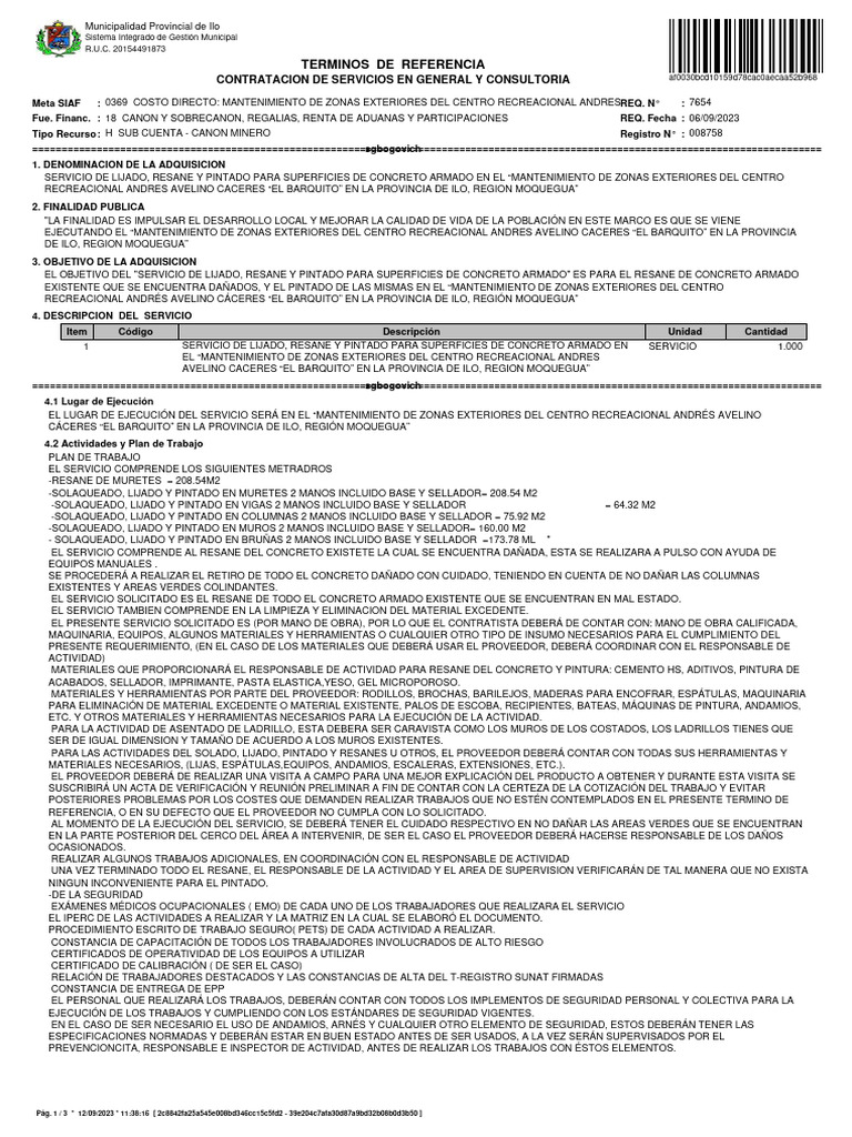 TDR Servicio Resane, Lijado y Pintado de Superficie Concreto Cerco ...