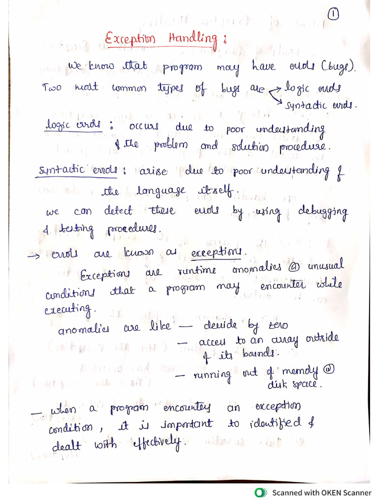 Module 5 Exception Handling | PDF Module 5 Exception Handling | PDF