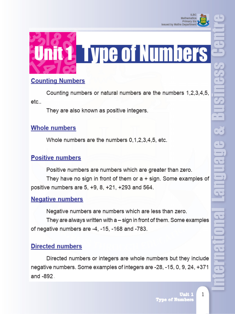 P6 Maths CB Unit 1 | PDF