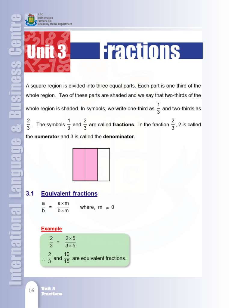 Primary Six Fractions Guide | PDF