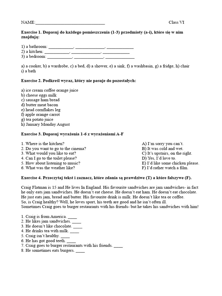 Diagnoza Klasa 6 | PDF