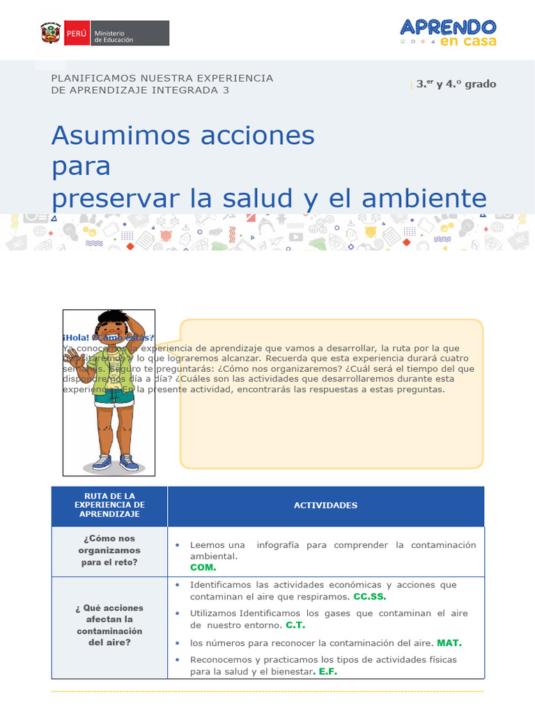 Exp3 Planifico Mi Experiencia - 3°-4° | PDF