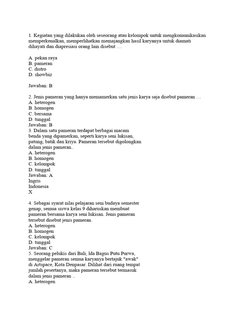 Bahan Soal SBK Kelas 9 Semester 2 Pts | PDF