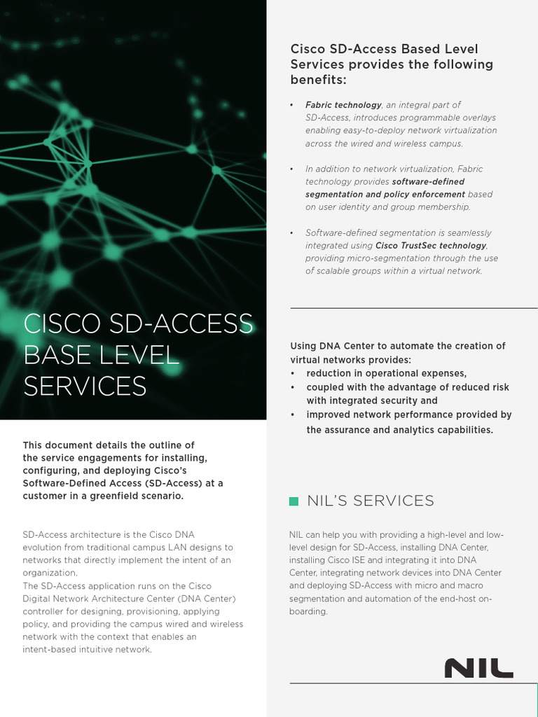 Cisco SD-Access Base Level Services | PDF