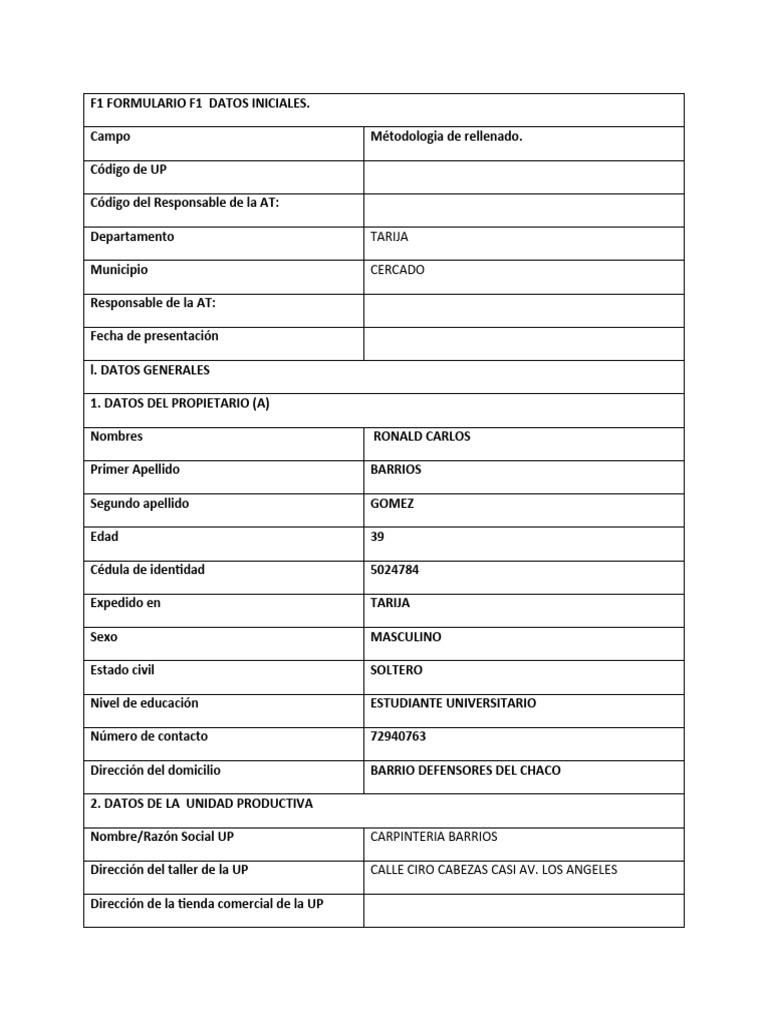 F1 FORMULARIO F-WPS Office | PDF