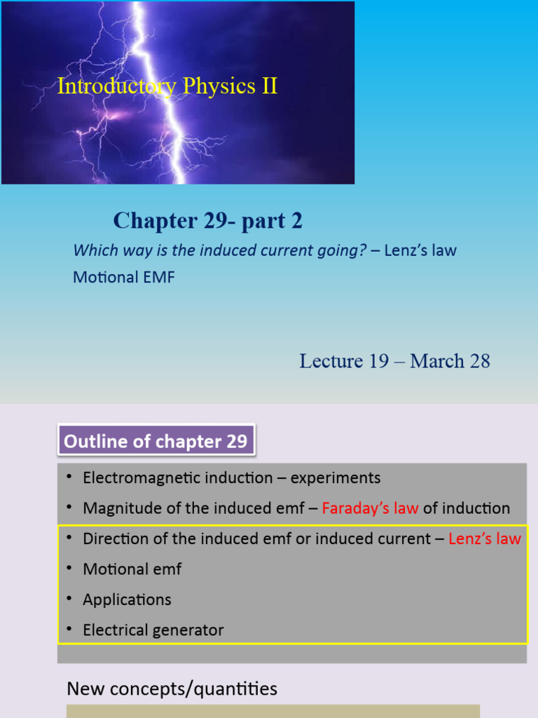 Lecture 19 - Chapter 29 Part 2 | PDF | Electromagnetic Induction | Inductor