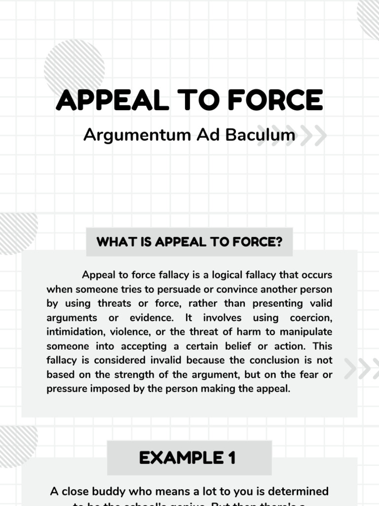 Understanding Appeal to Force Fallacy | PDF