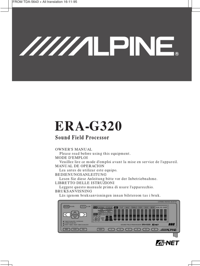 Manuel d'utilisation ERA-G320 | PDF | Ingénierie audio | Technologie sonore