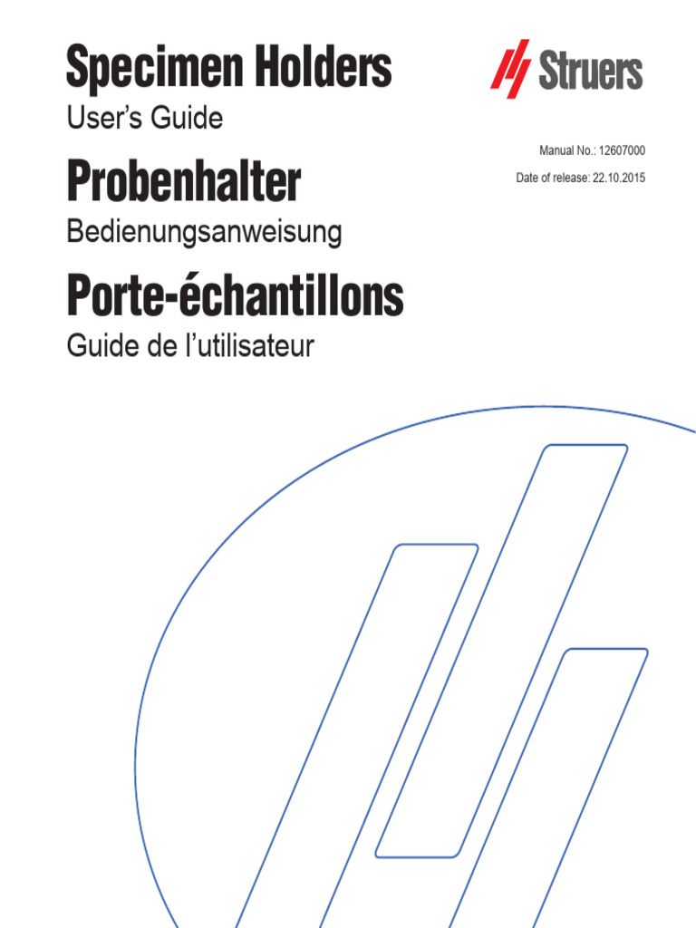 Struers Specimen Holders User Guide | PDF