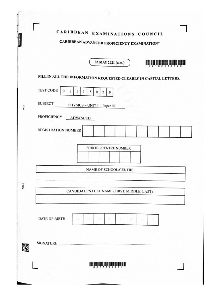 Physics 2021 U1 P2 | PDF