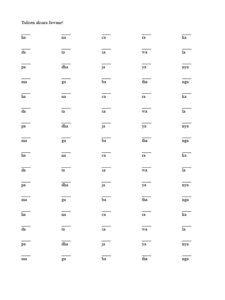 Aksara Jawa Carakan 01 | PDF