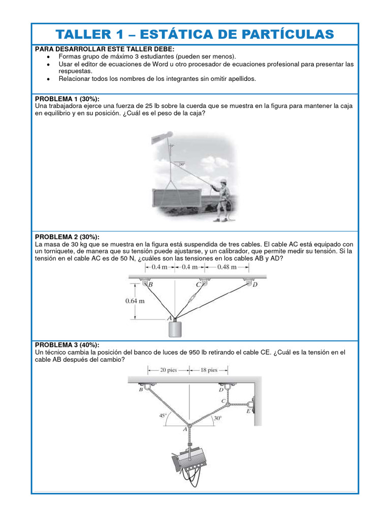TALLER Estatica | PDF