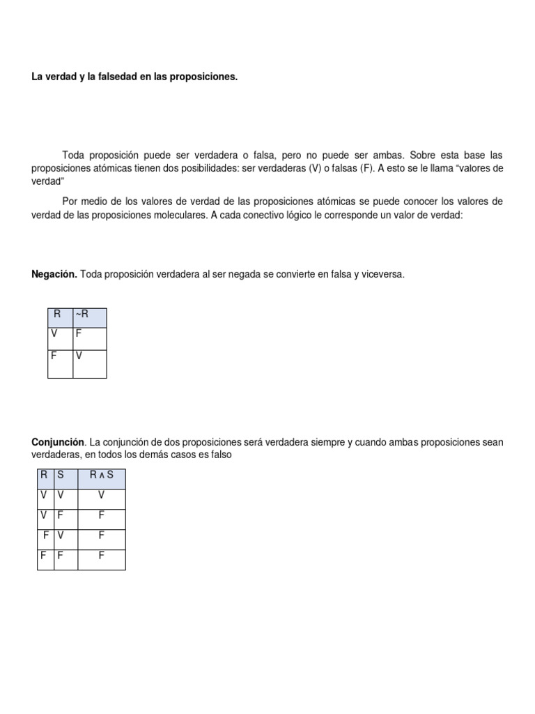 La Verdad y La Falsedad en Las Proposiciones | PDF | Proposición | Verdad