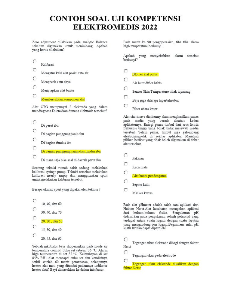 Contoh Soal Ukom | PDF