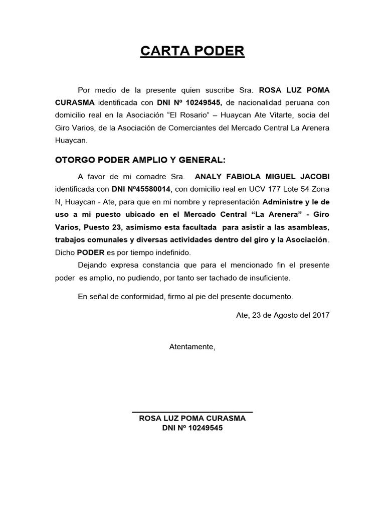CARTA PODER 23-08K | PDF