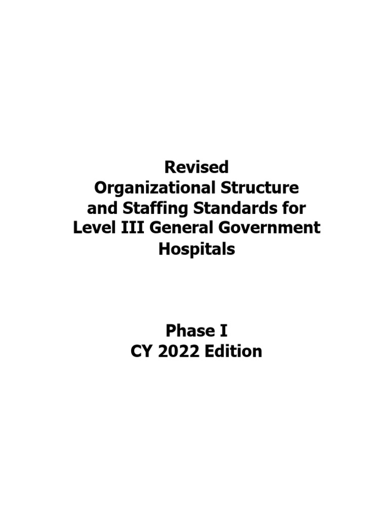 Revised Organizational Structure and Staffing Standards For Level III ...