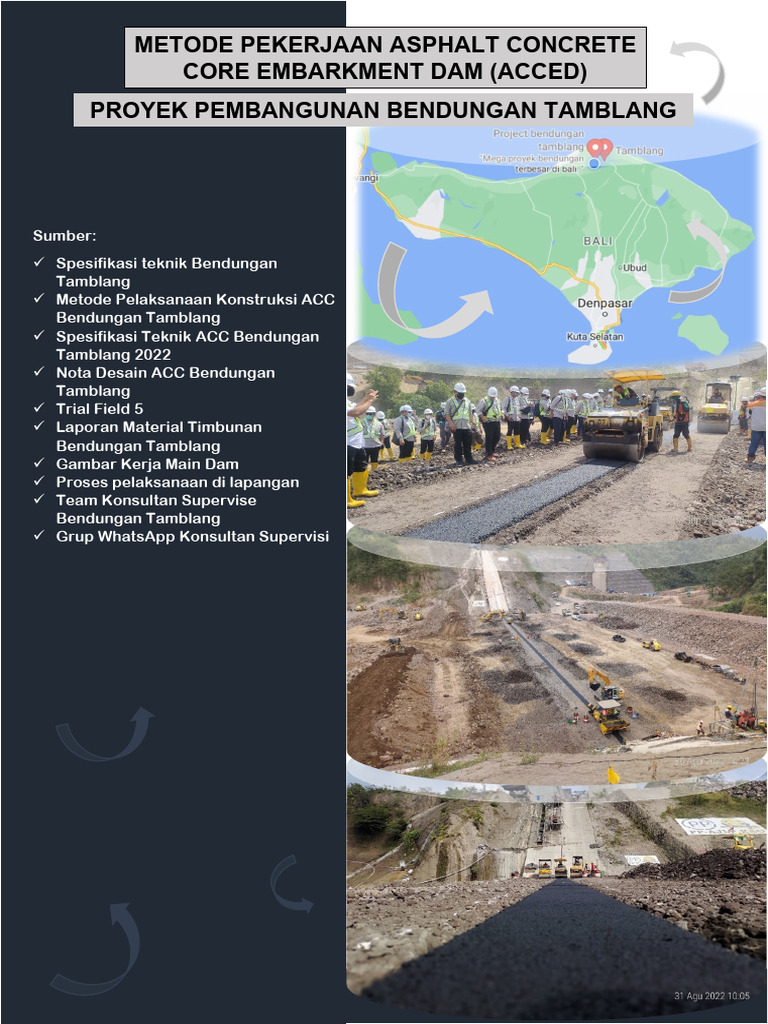 Metode Pekerjaan Asphalt Concrete Core Embarkment Dam (ACCED) | PDF