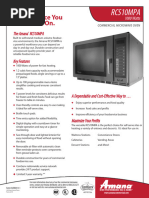 Menumaster RCS511TS Microwave Overview | PDF | Countertop