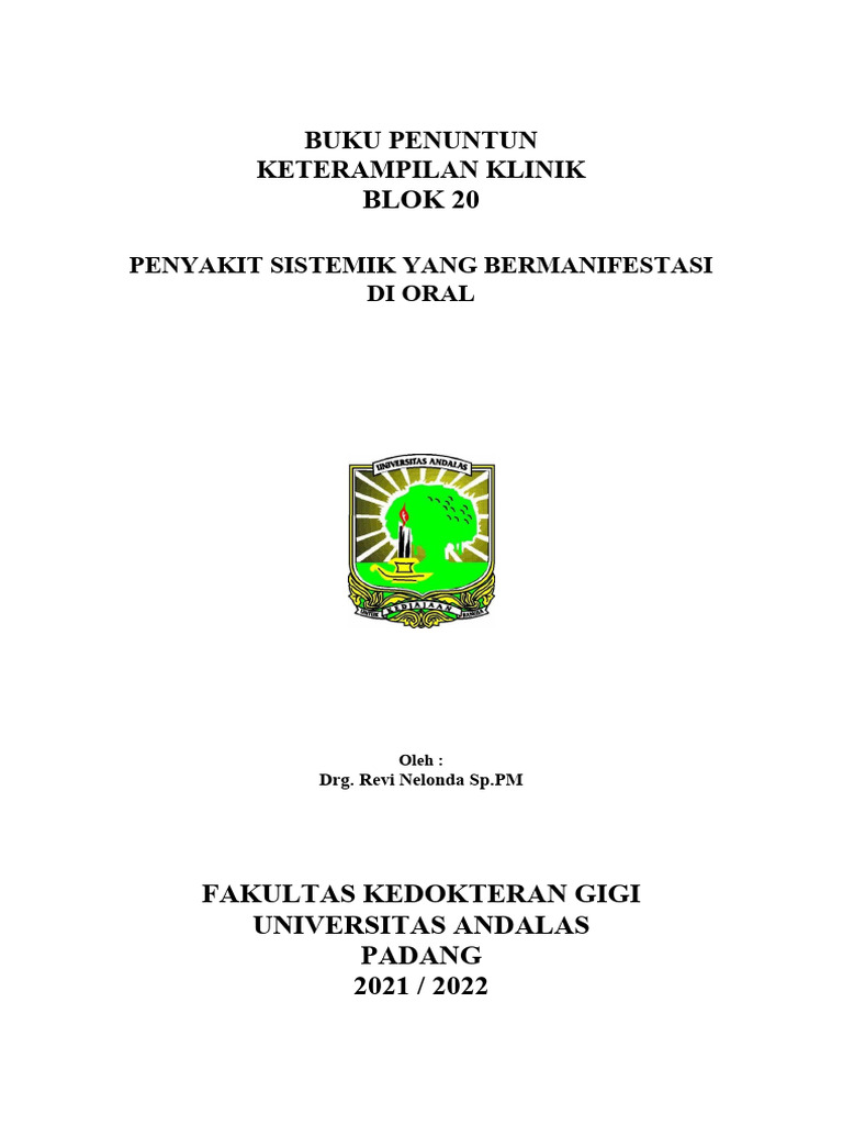 PANDUAN KETERAMPILAN KLINIK BLOK 20 - Revi Nelonda | PDF