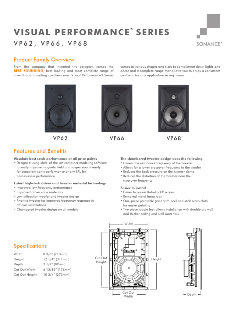 Sonance Data Vp66 Pdf Loudspeaker Electrical Engineering