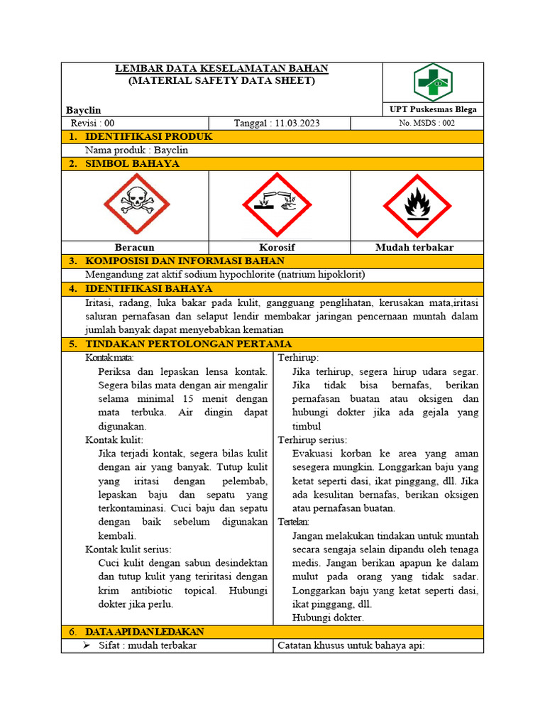 MSDS Bayclin | PDF