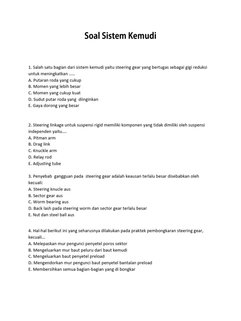 Sistem Kemudi Kendaraan | PDF