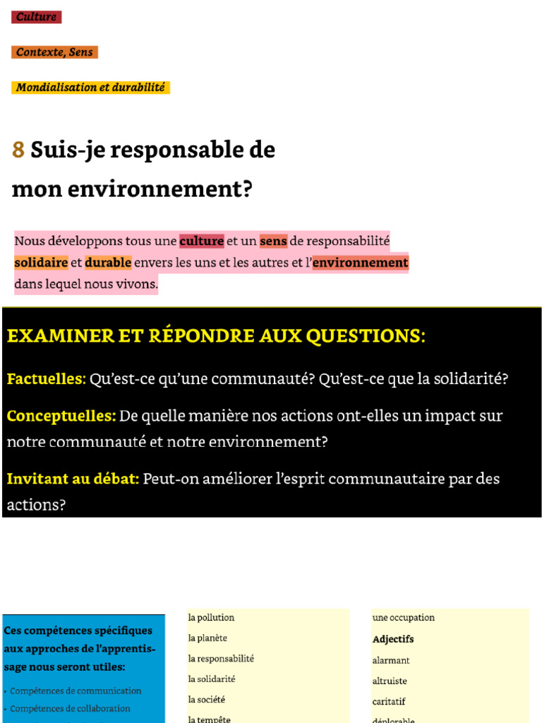 Suis-je Responsable de Mon Environnement Fontaine, Fabienne. French for ...