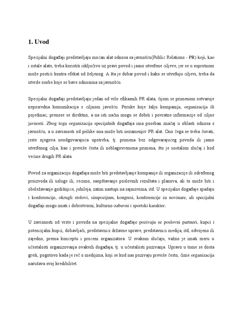 Specijalni Dogadjaji | PDF