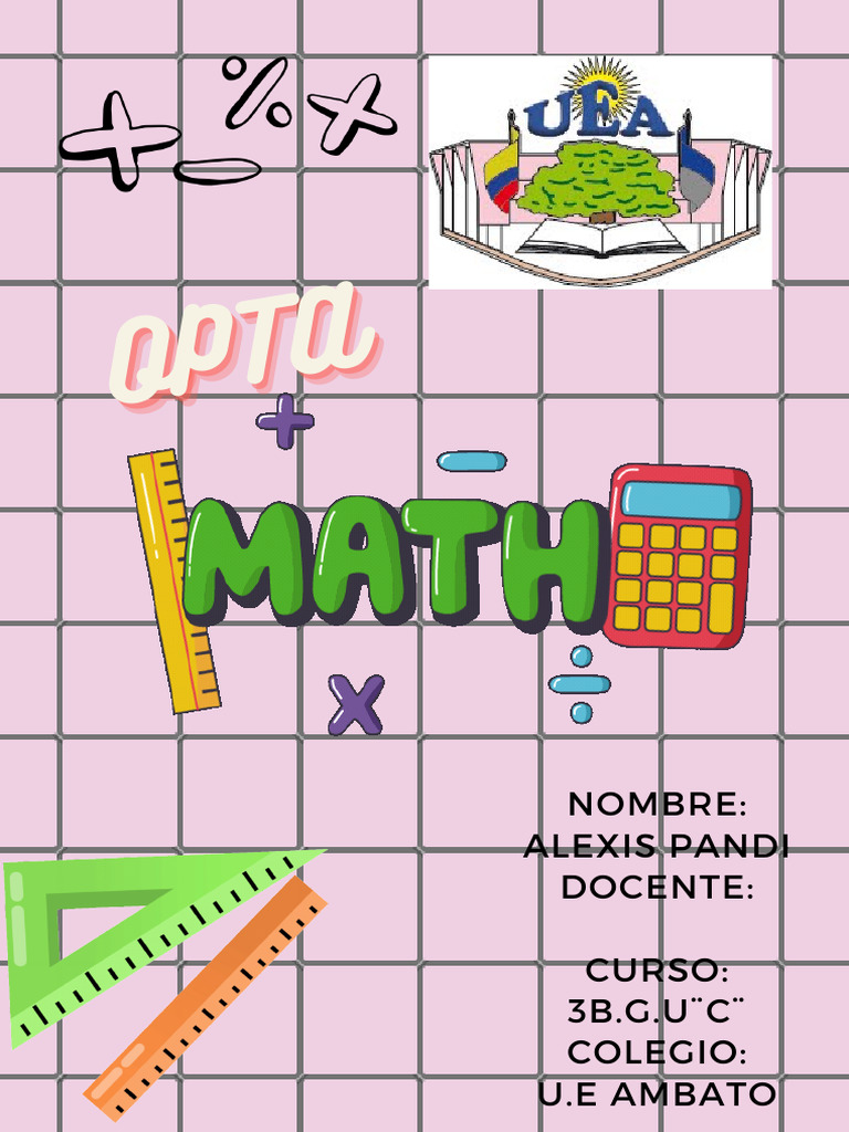 Dibujo a Mano Niño Matemáticas Carátula A4 (1) | PDF