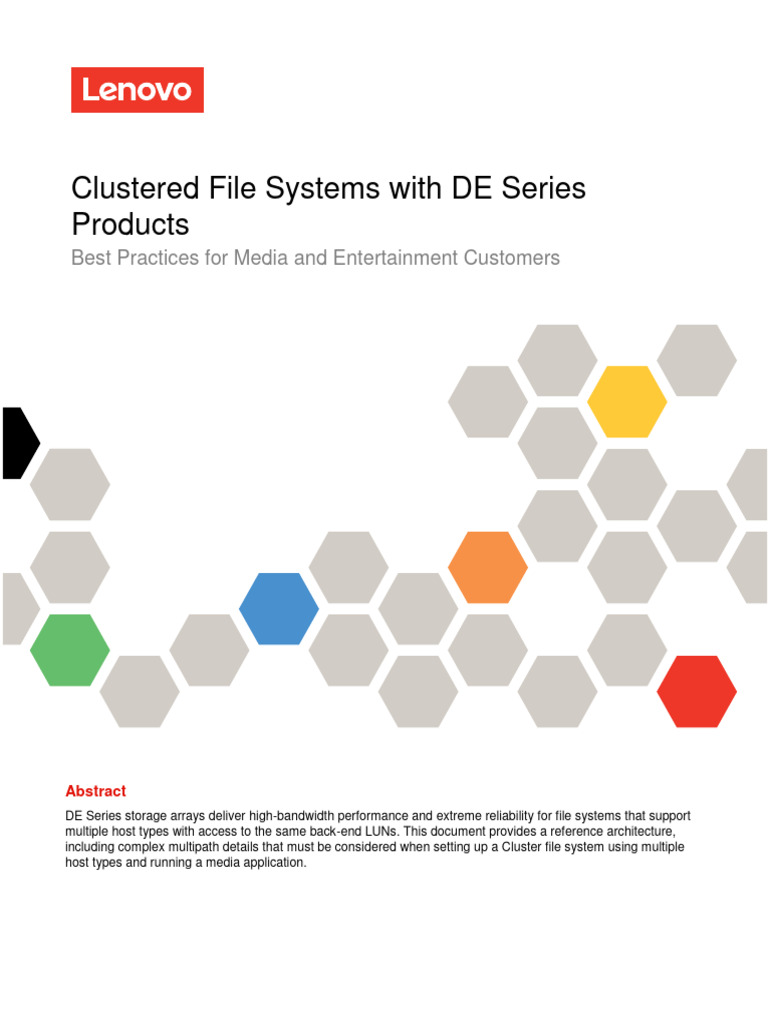 Clustered File Systems With De Series Products Pdf Operating System Computer Cluster 