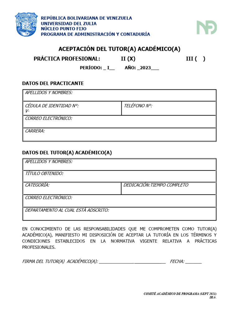 Aceptación Del Tutor Académico 2021-2 | PDF | Crecimiento personal y profesional