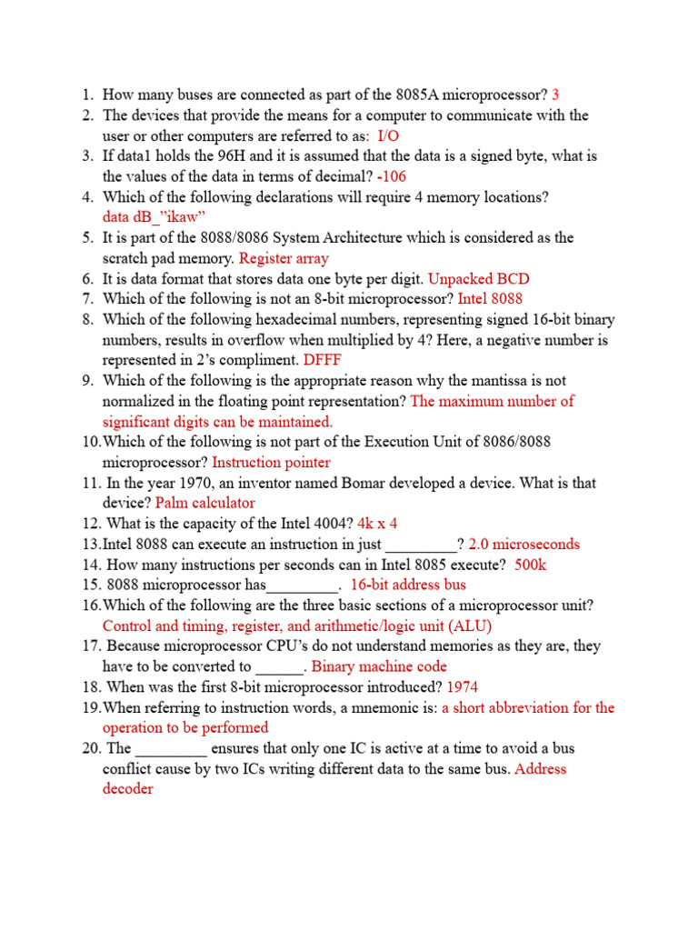 Prelim Exam | PDF | Central Processing Unit | Arithmetic