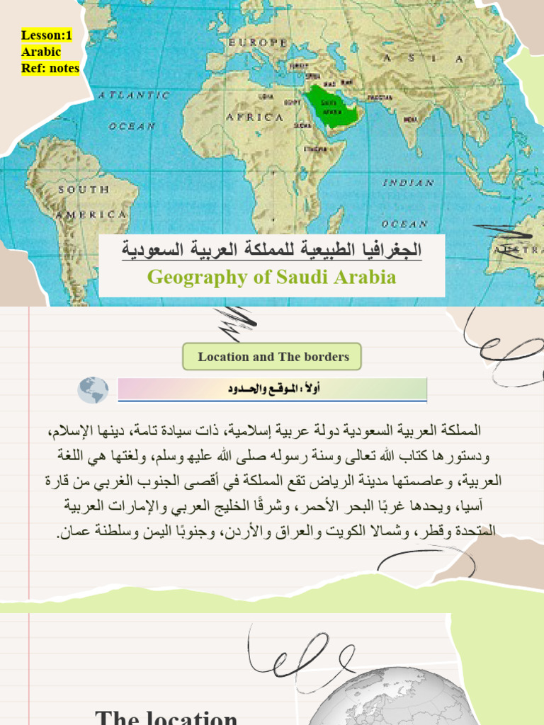 Arabic Lesson1 Geography of Saudi Arabia. | PDF | Saudi Arabia | Africa