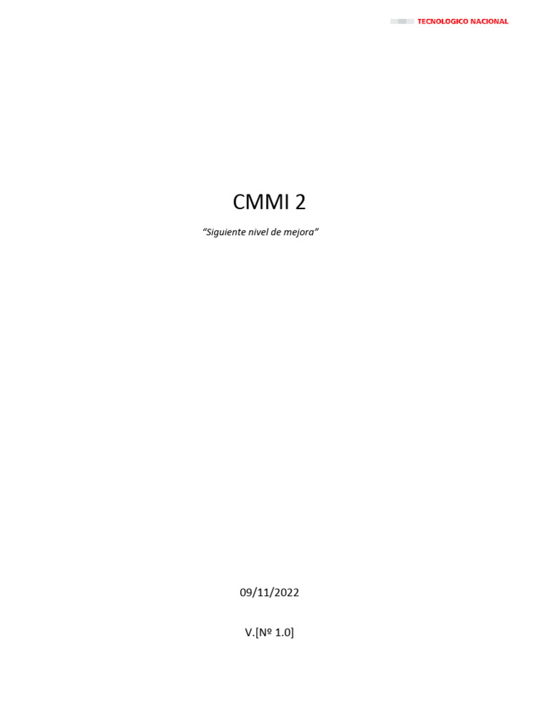 Documento de CMMI 2 | PDF