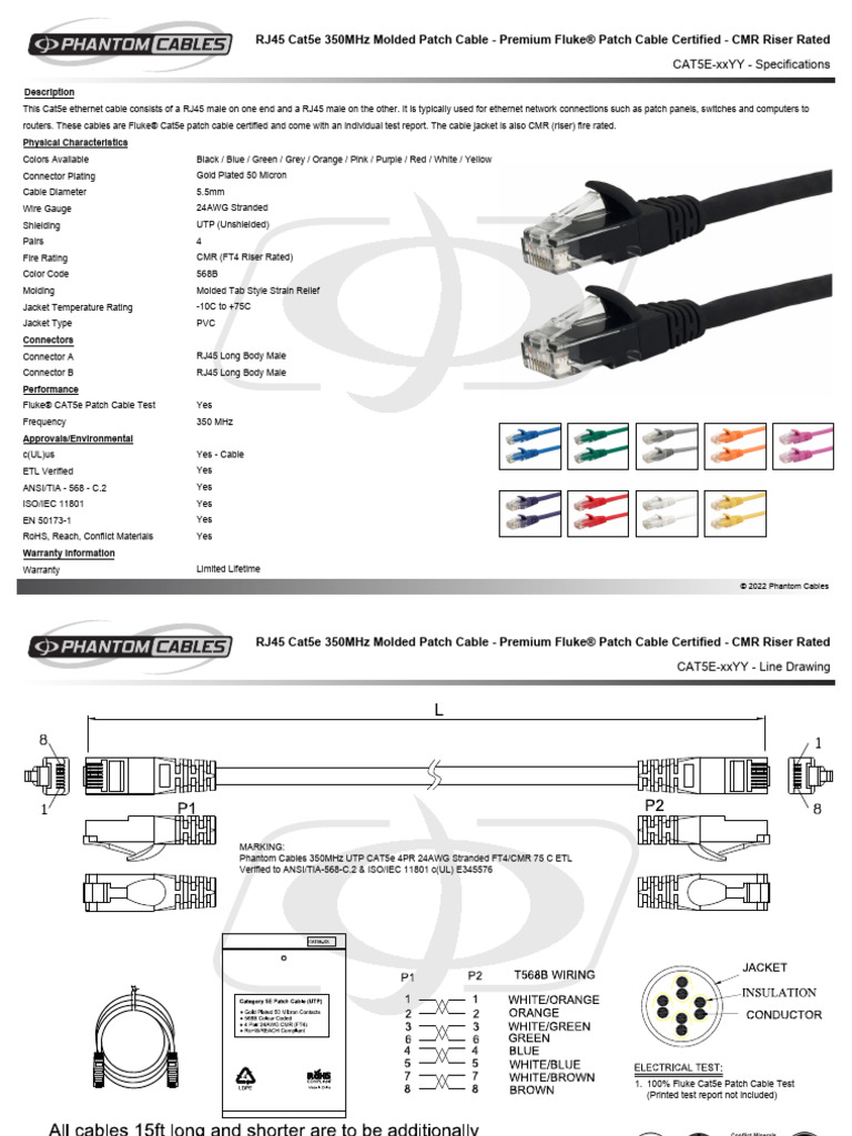 CAT5E-xxYY Spec Sheet | PDF