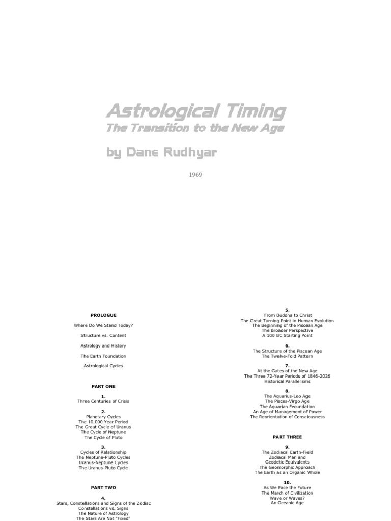 Dane Rudhyar - Astrological Timing | PDF