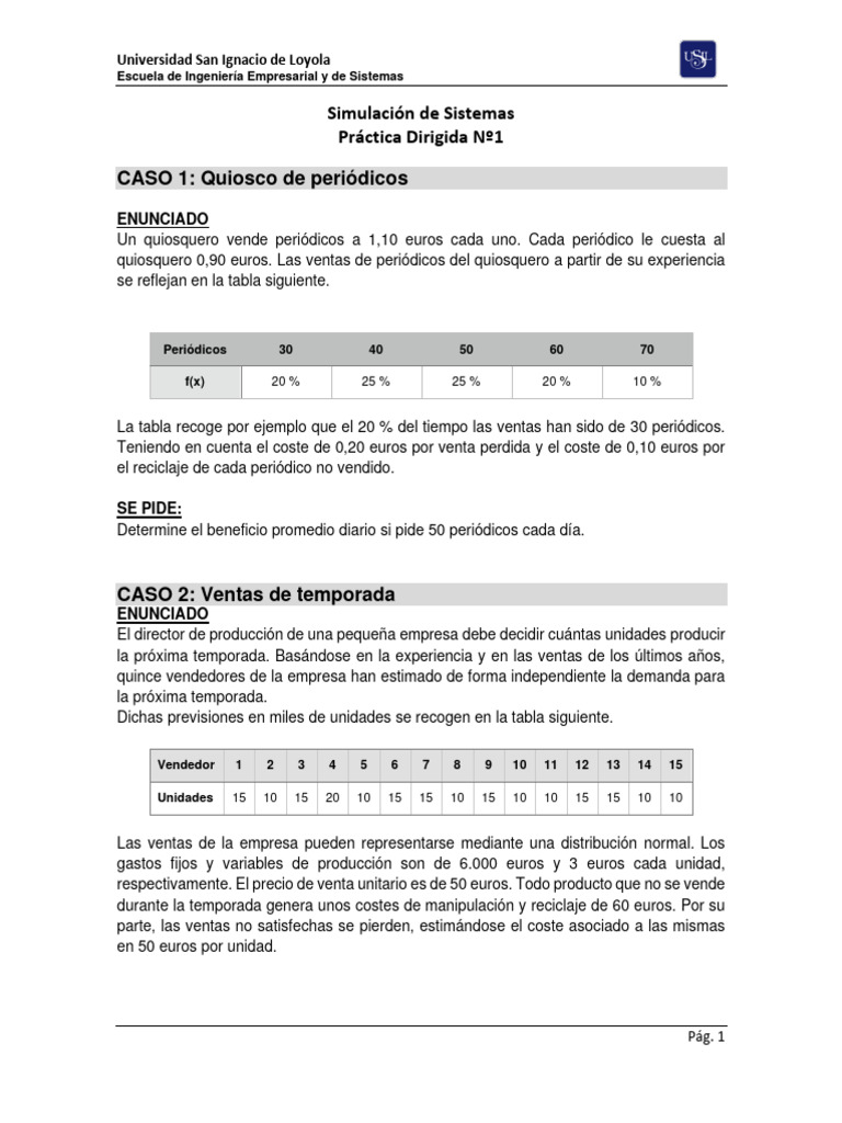 Practica Dirigida #1 | PDF