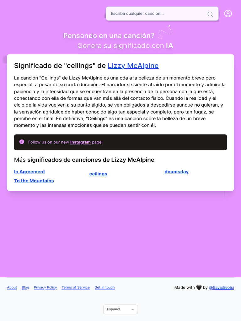Significado de Ceilings de Lizzy McAlpine | PDF