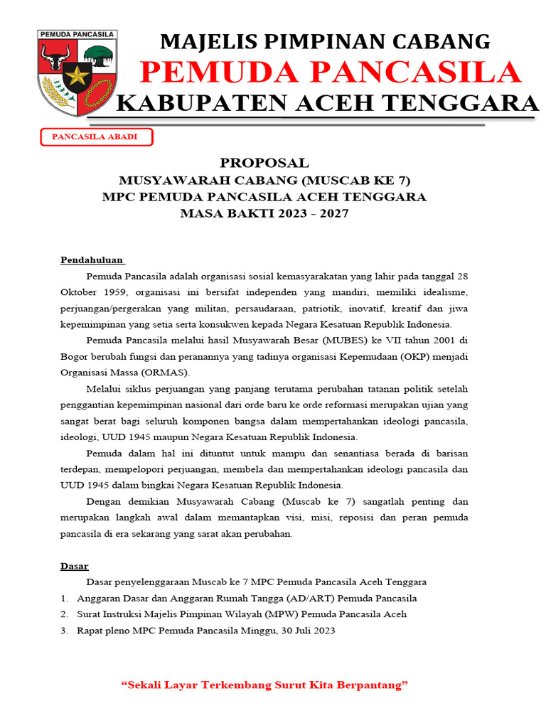 Proposal Muscab MPC Agara | PDF | Agama & Spiritualitas