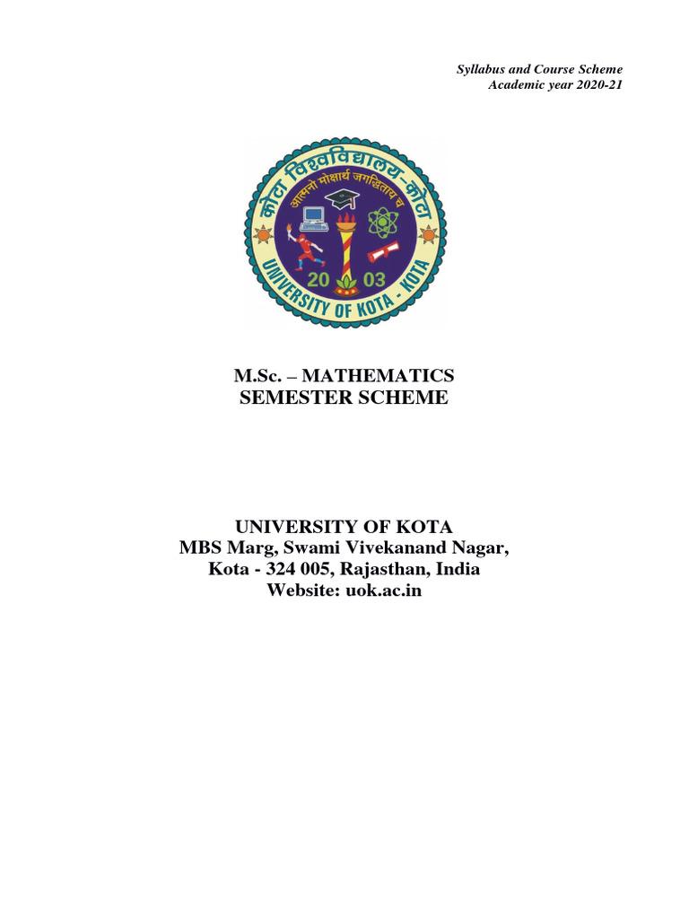 M.SC Syllabus | PDF