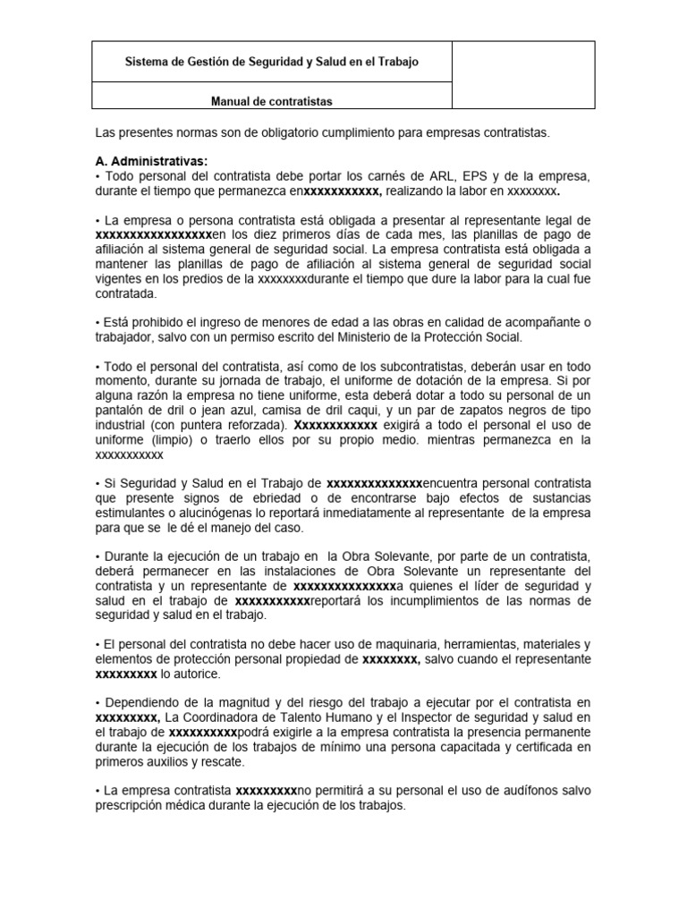 Manual de Contratistas | PDF