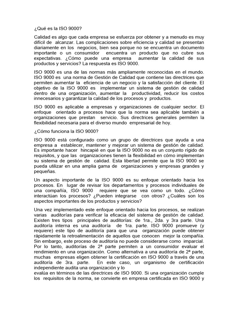 Normas Iso 9000 Pdf Iso 9000 Calidad Comercial