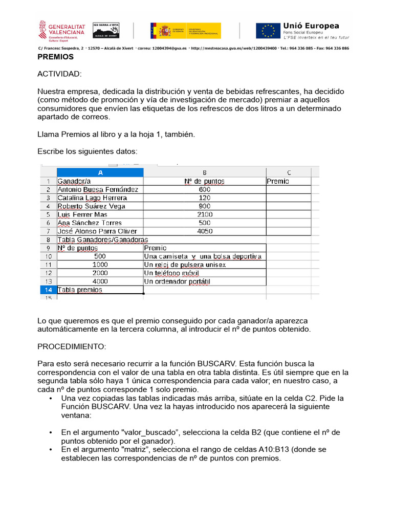 Func - Funcion Buscarv | PDF | Hoja de cálculo