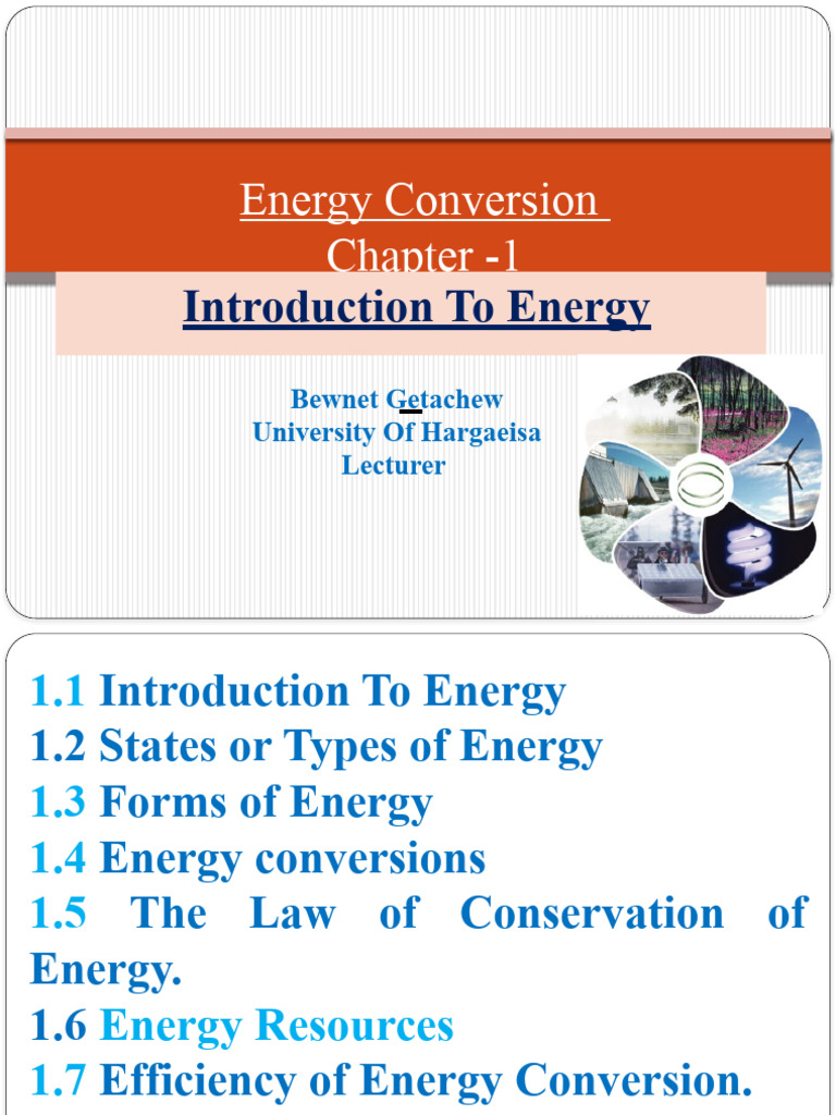 chapter 1 Introduction to energy conversion | PDF | Potential Energy ...