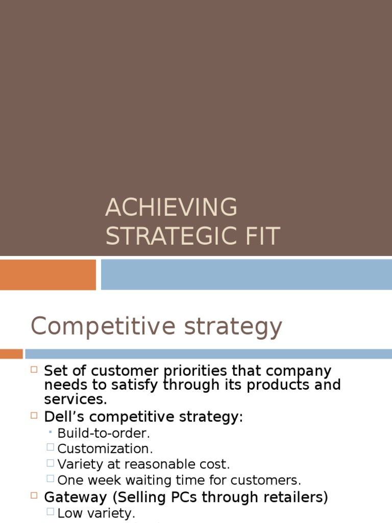 Achieving Strategic Fit | PDF | Strategic Management | Supply Chain