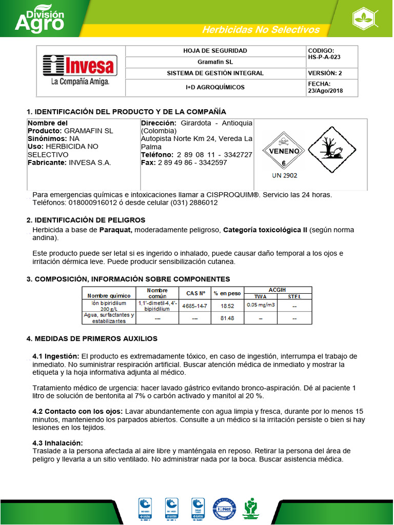 GRAMAFIN-SL de Seguridad | PDF