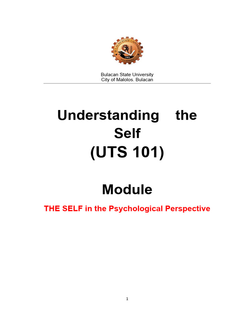 Handouts On UTS, Psychological Perspective | PDF | Self Concept | Self