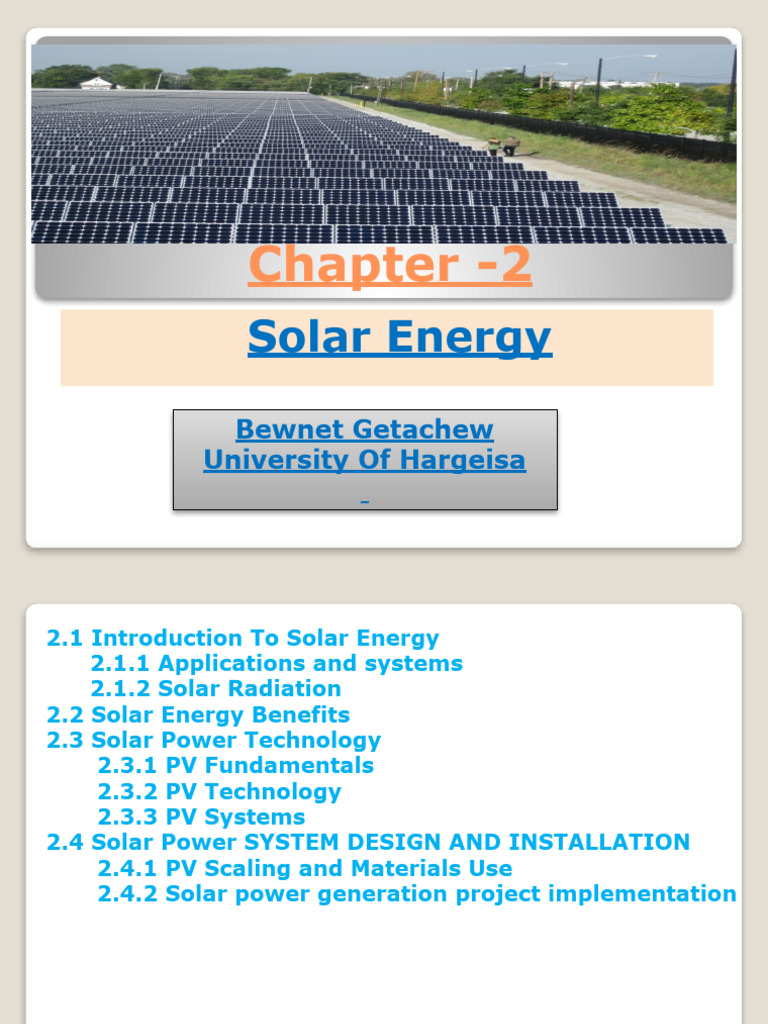 Chapter 2 Solar Power | PDF | Photovoltaic System | Solar Power