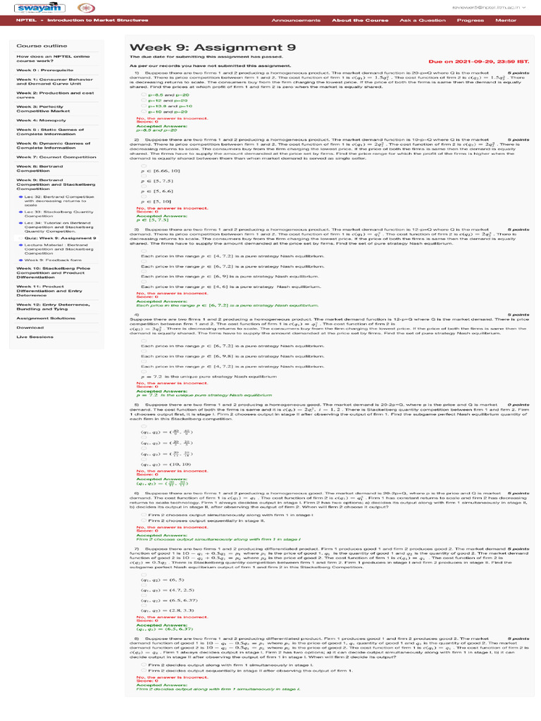 Noc21 Hs84 Assignment Week 9 | PDF