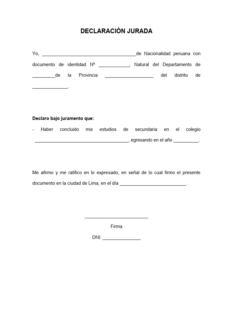 DJ Formato para Llenar | PDF